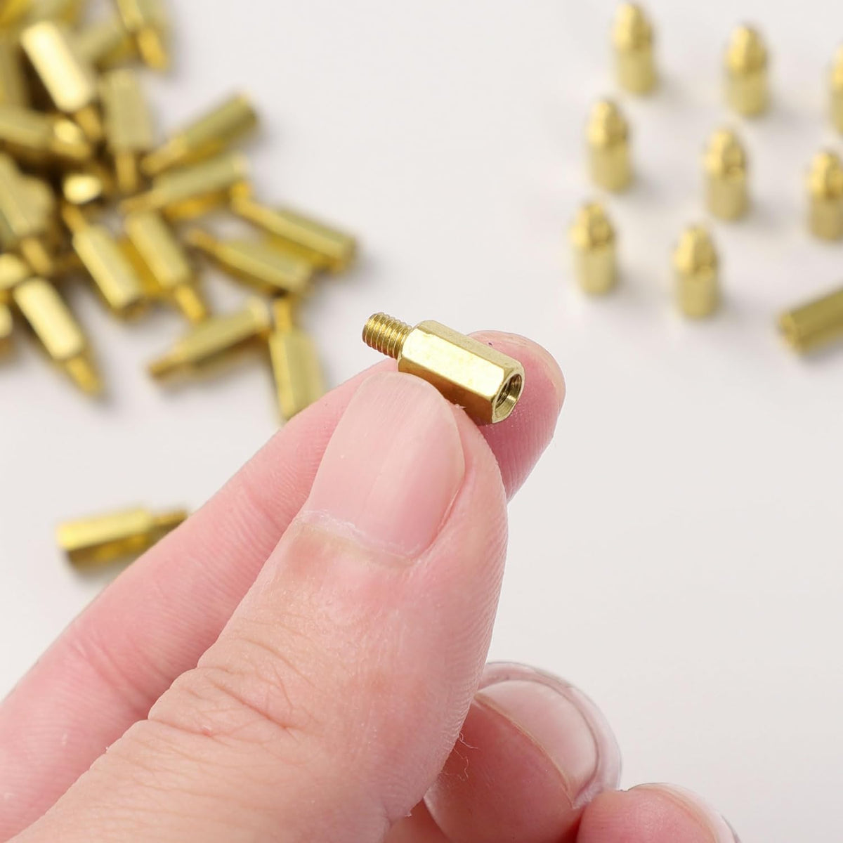 100 x Brass Standoff Hexagonal Spacer Screw Nut M3 7+4mm for PC PCB Bo ...