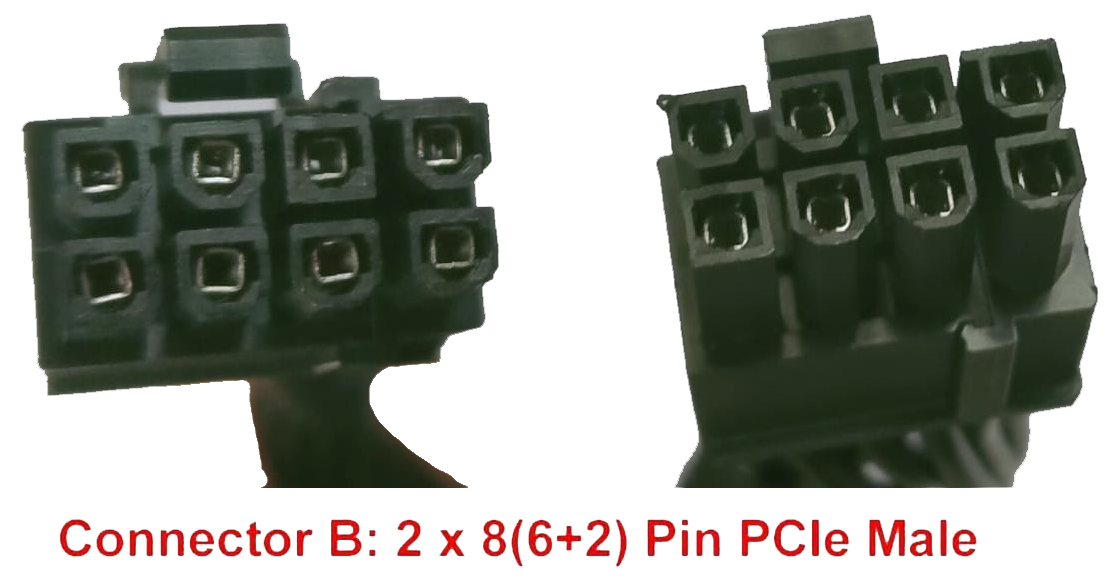 Pi+®(PiPlus®) PSU 8 Pin Male to Dual PCIe 8 Pin (6+2) Male Power Cable ...